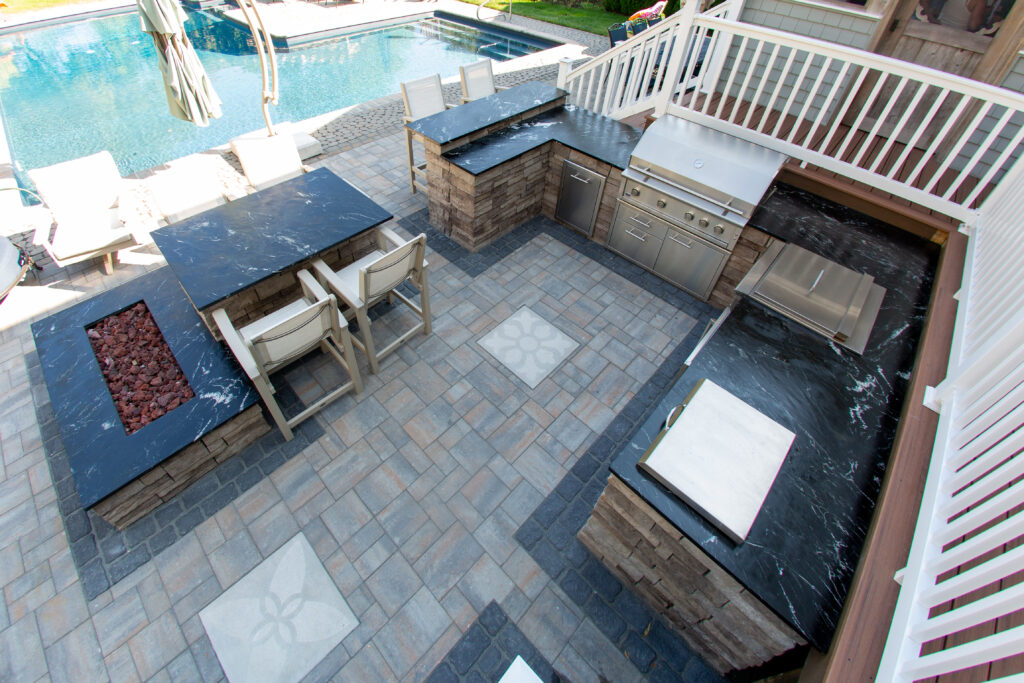 Noire Soapstone/Slate Outdoor Kitchen | Soapstone, Slate, Wood and ...